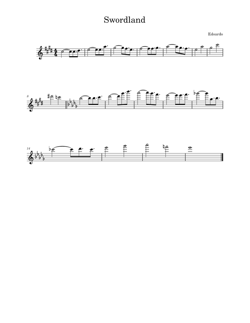 Swordland – Yuki Kajiura Swordland Sheet music for Piano (Solo) Easy ...