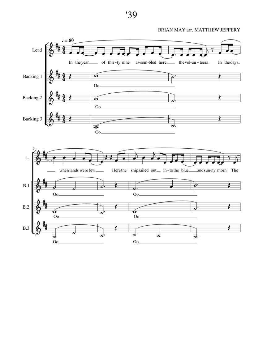 '39 Sheet music for Female (Choral) | Musescore.com