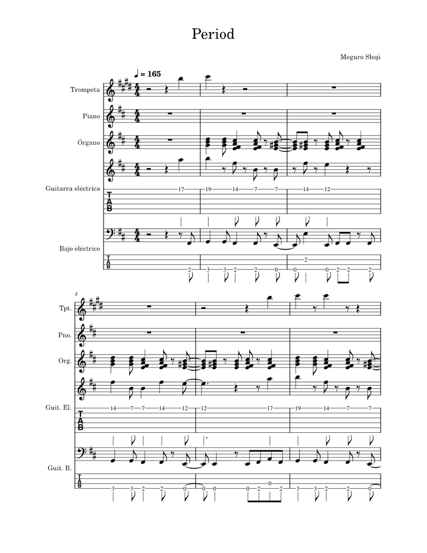 Period – Shoji Meguro - Persona 4 OST Sheet Music and Tab for Piano ...