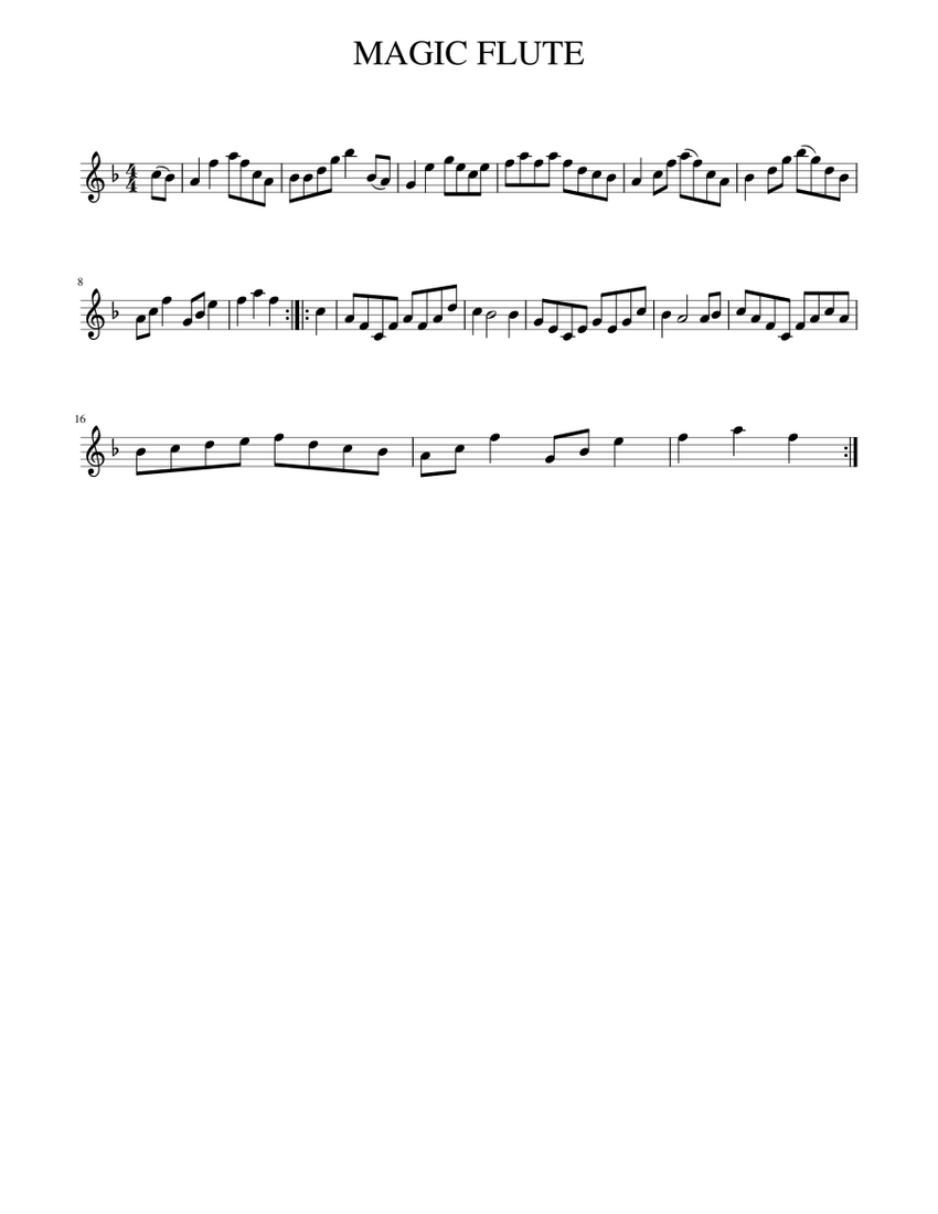 MAGIC FLUTE Sheet music for Piano (Solo) | Musescore.com