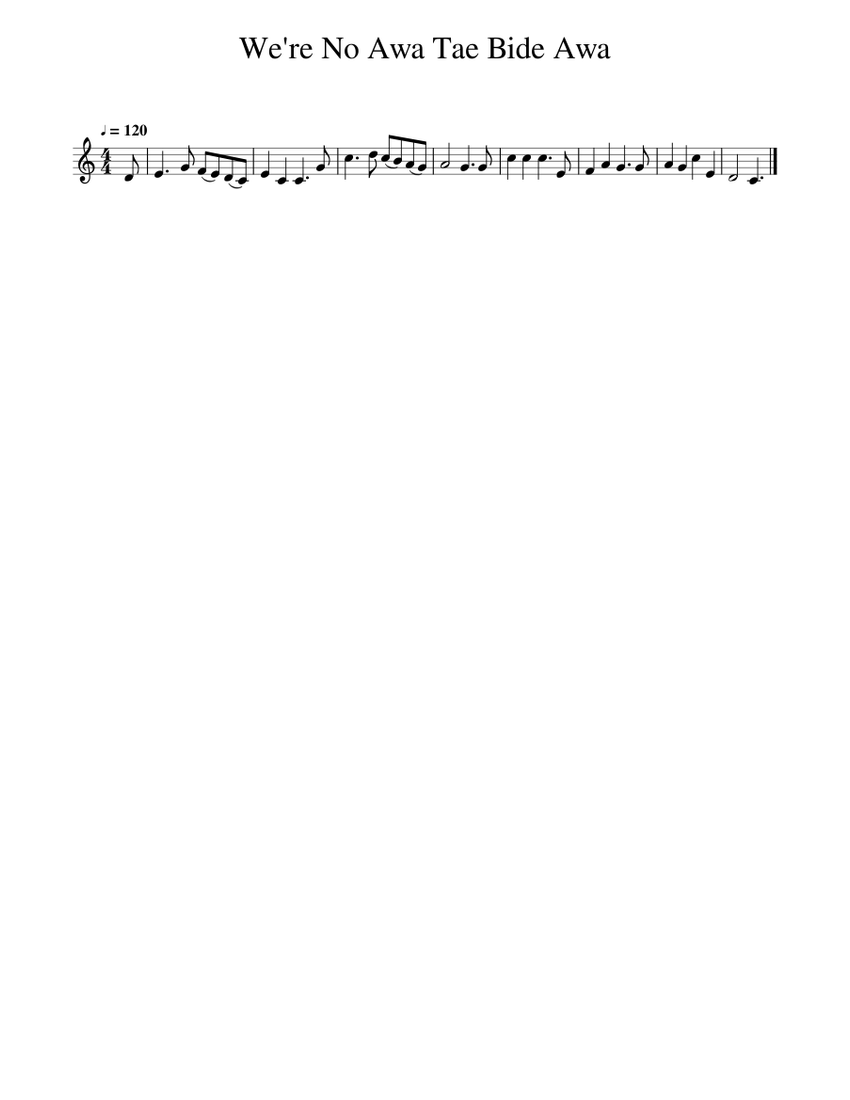 We're No Awa Tae Bide Awa Sheet music for Piano (Solo) | Musescore.com