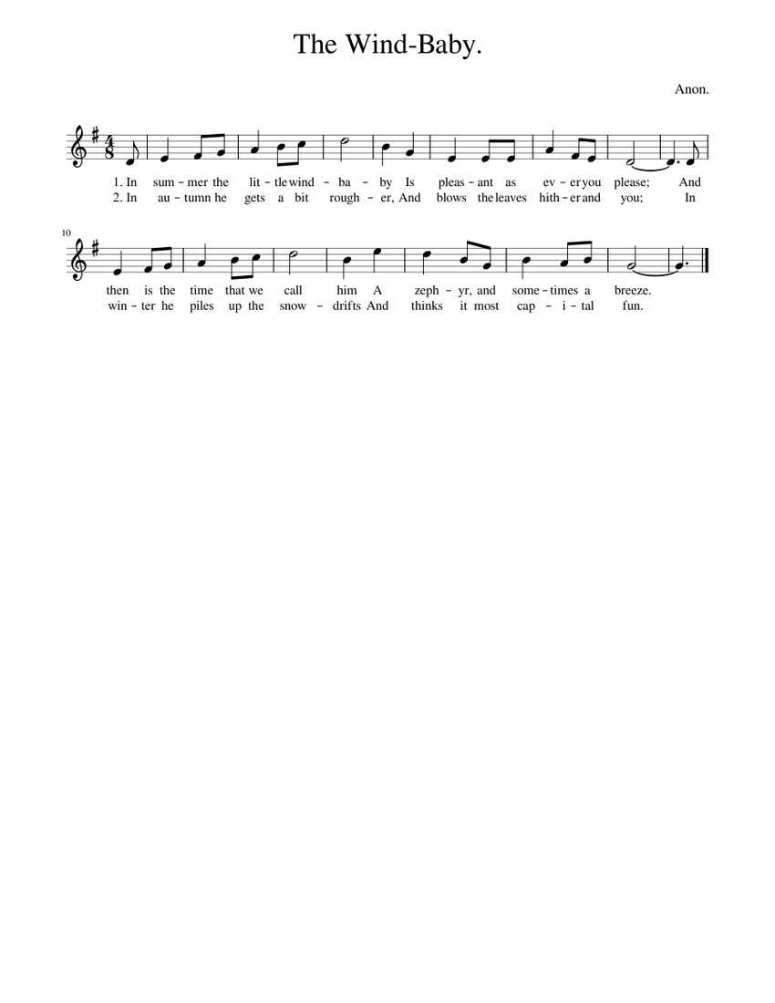 The Wind-Baby. - piano tutorial