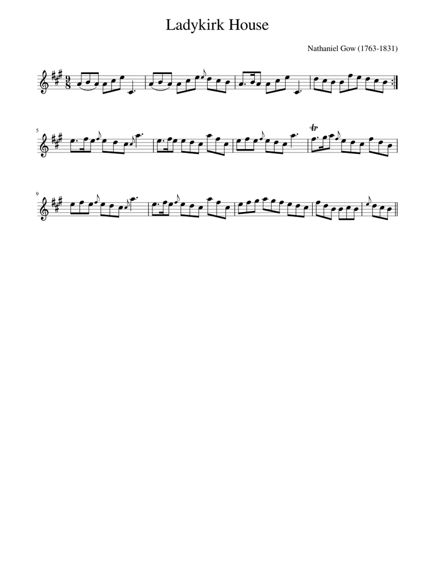 Nathaniel Gow - Ladykirk House - piano tutorial