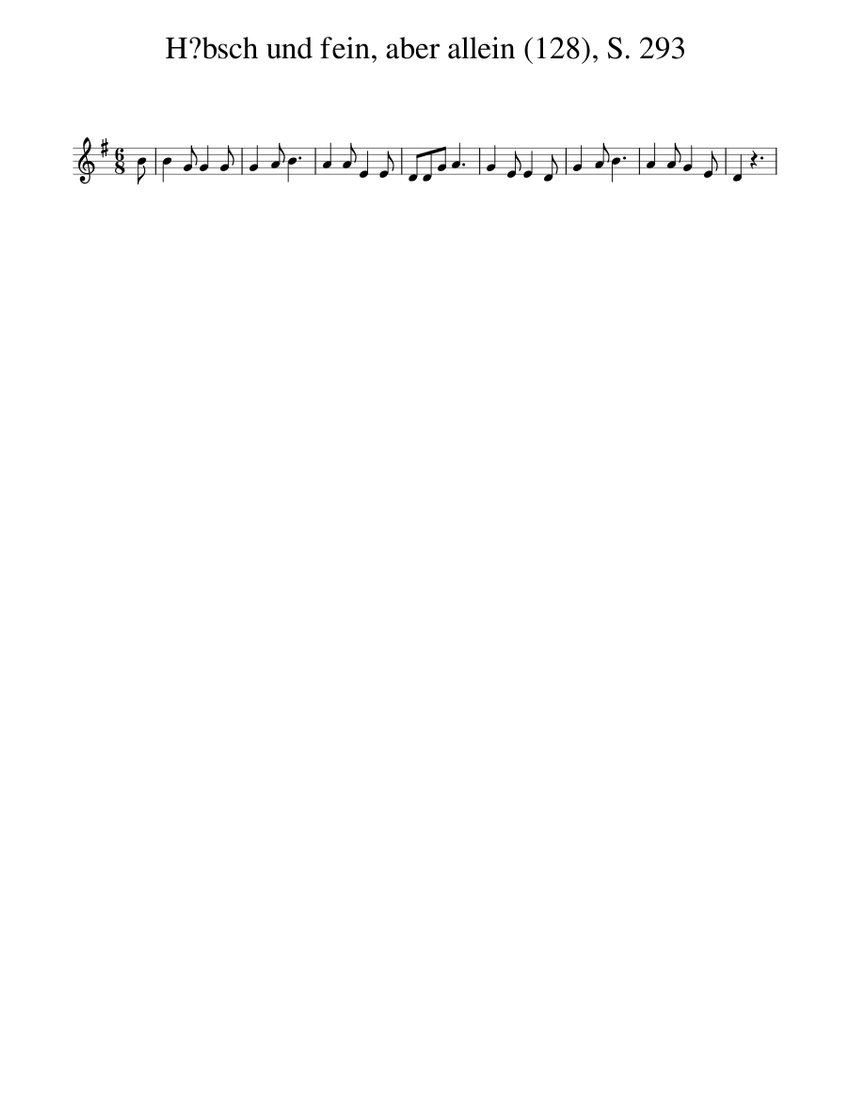 H?bsch und fein, aber allein (128), S. 293 Sheet music for Piano (Solo ...