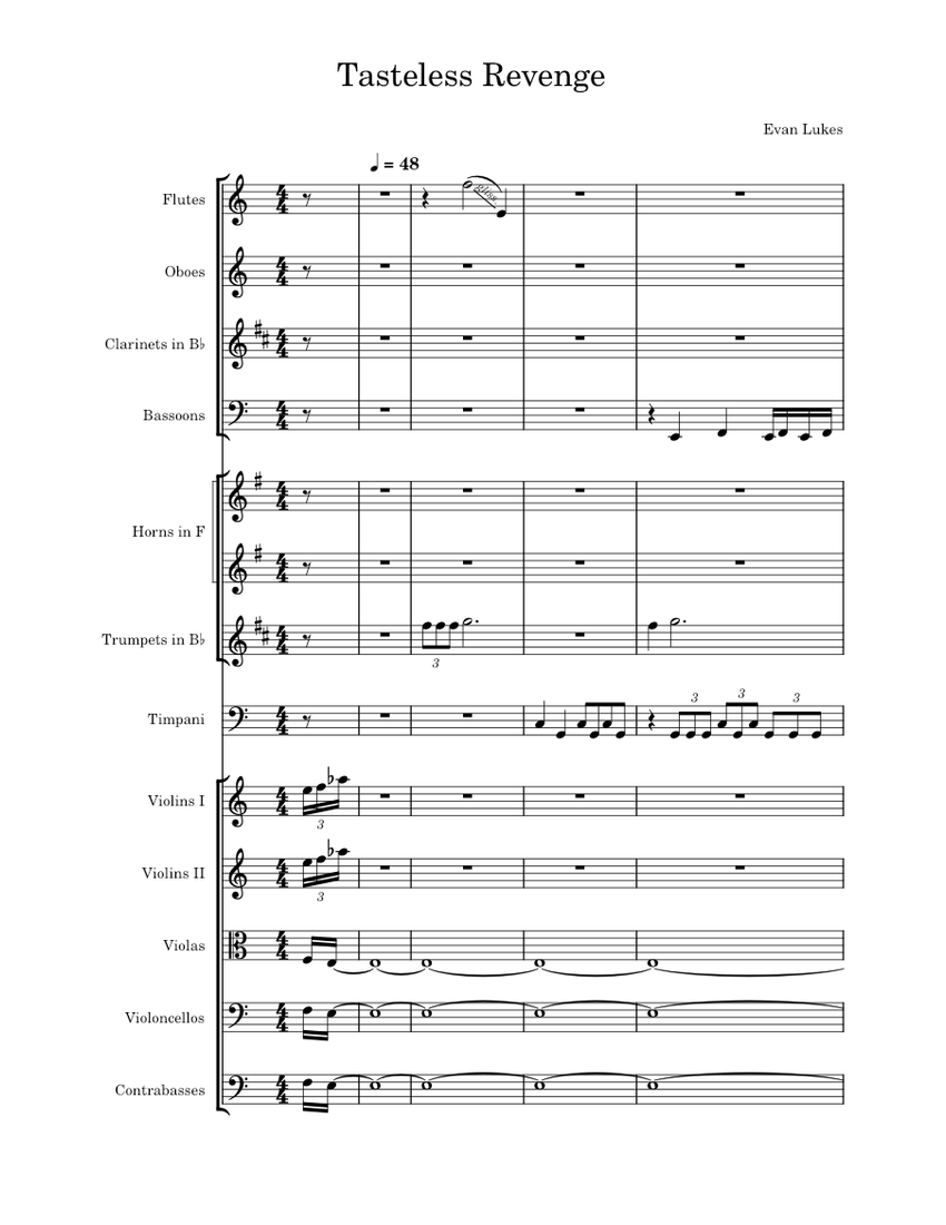 Tasteless Revenge Sheet music for Flute, Oboe, Clarinet in b-flat ...