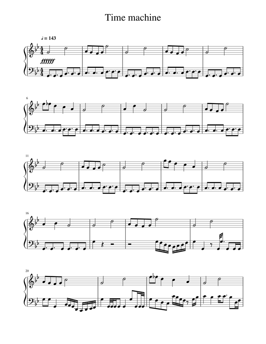 Time machine by Waterflame Sheet music for Piano (Solo) Easy ...