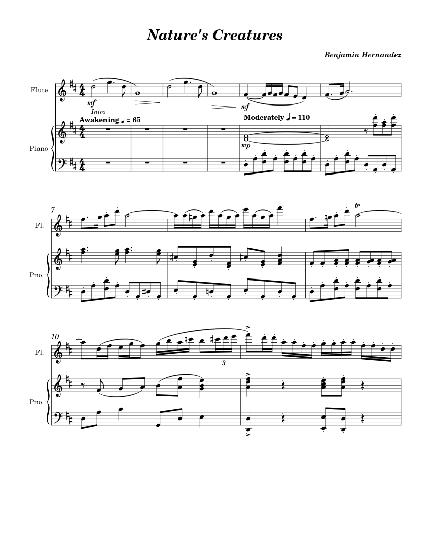 Nature's_Creatures Sheet music for Piano, Flute (Solo) | Musescore.com