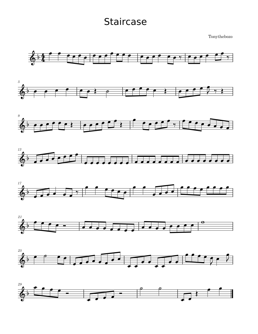 Staircase - piano tutorial