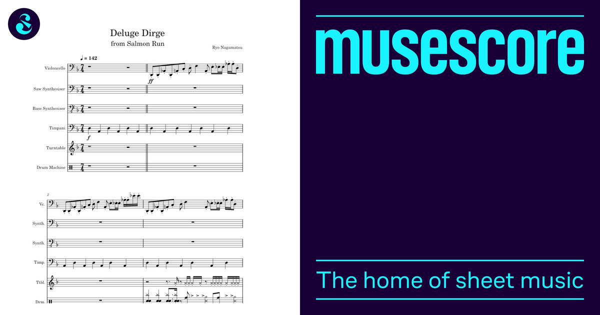 Deluge Dirge Sheet music for Harmonium, Timpani, Cello, Bass guitar ...