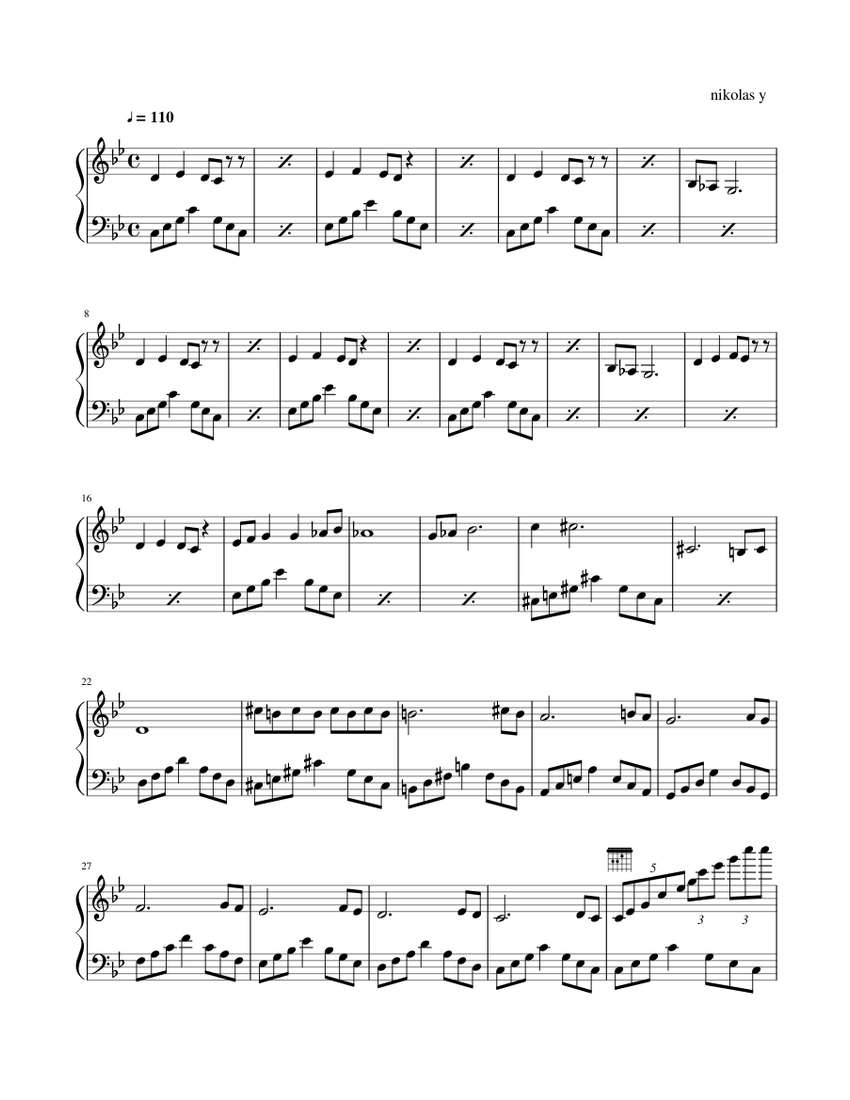 first little pice for piano Sheet music for Piano (Solo) | Musescore.com
