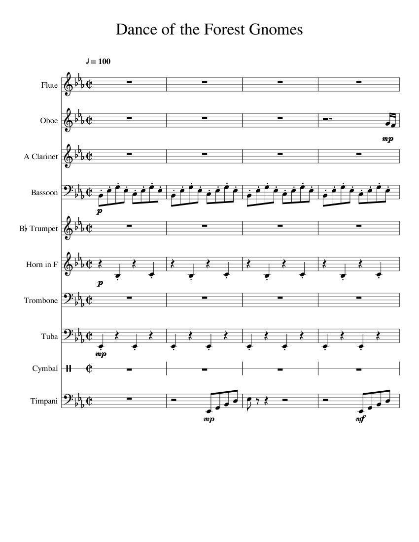 Dance of the Gnomes Sheet Music for Trombone, Tuba, Flute, Oboe & more ...