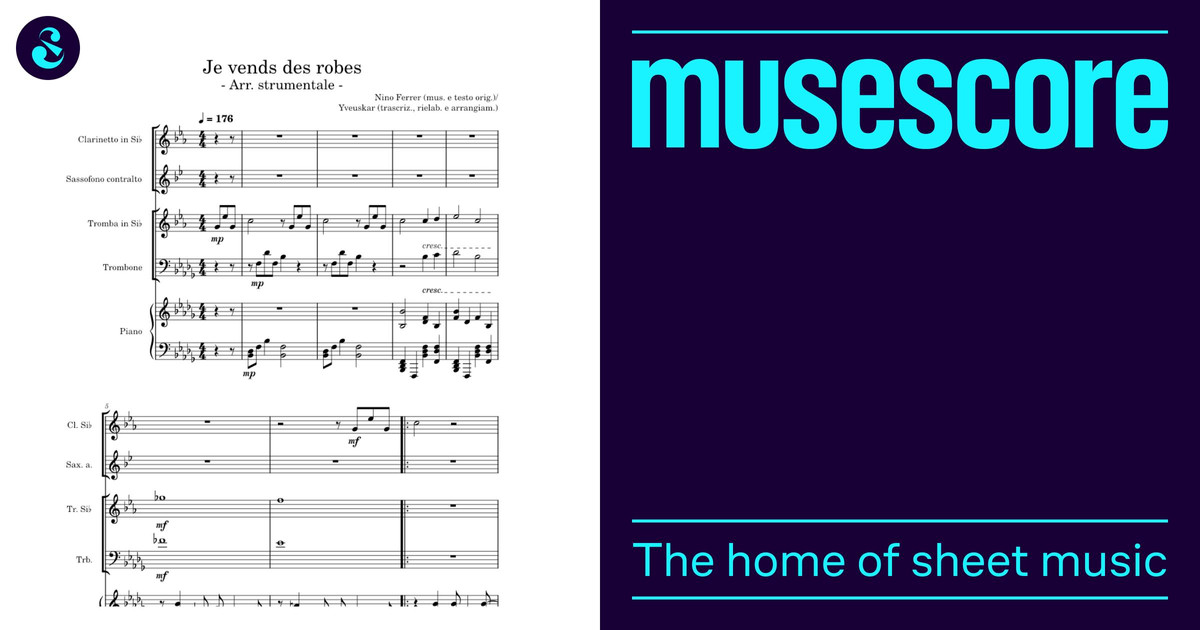 Je vends des robes – Nino Ferrer Sheet music for Piano, Trombone ...