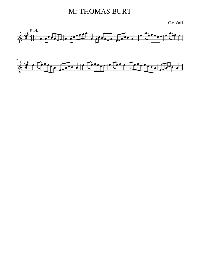Carl Volti - Mr THOMAS BURT Sheet music for Piano (Solo) | Musescore.com