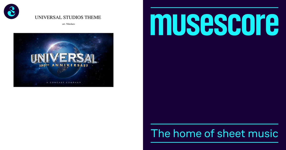 Universal Studios Theme Sheet Music for Soprano, Alto, Tenor, Bass voice & more instruments ...