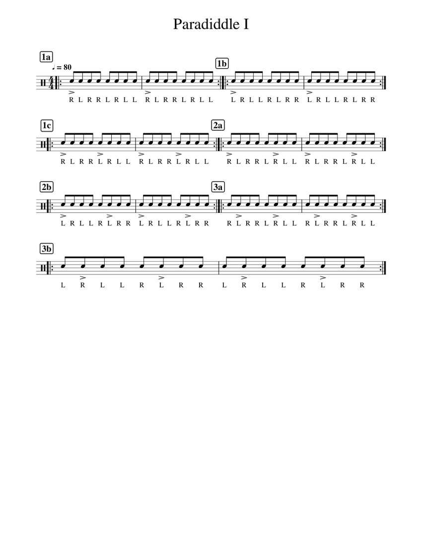 Paradiddle I Sheet music for Drum group (Solo) | Musescore.com