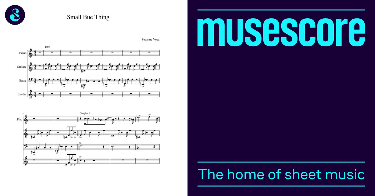 Small blue thing – Suzanne Vega Sheet Music for Piano, Guitar, Bass ...
