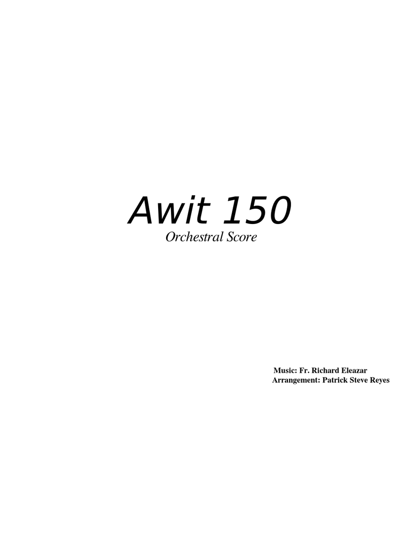 Awit_150 Sheet music for Trombone, Harpsichord, Organ, Flute & more ...