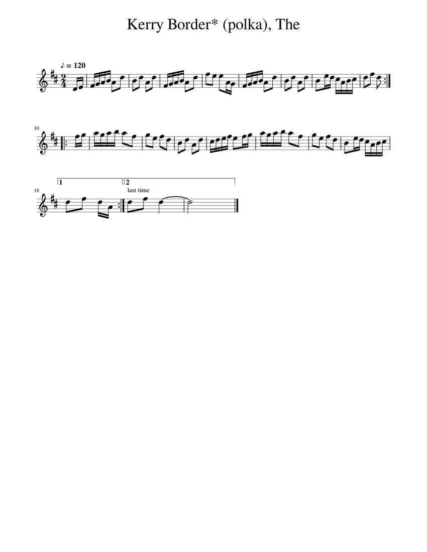 The Kerry Border* (polka) Sheet music for Piano (Solo) | Musescore.com