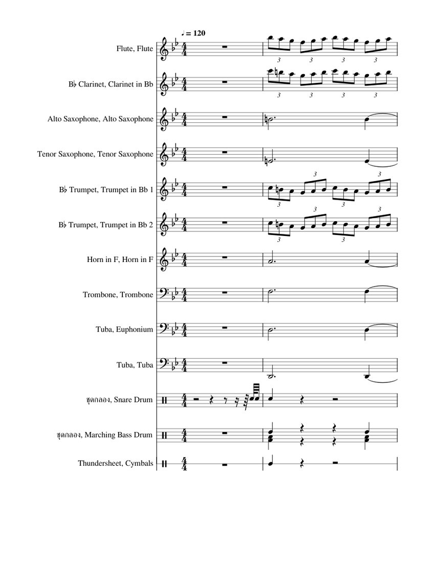 Doraemon Sheet music for Trombone, Tuba, Flute, Clarinet in b-flat ...