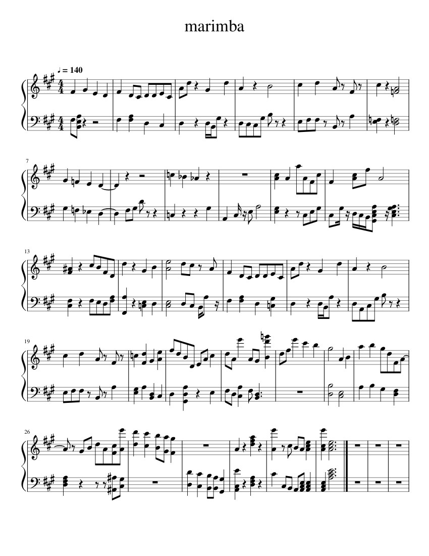 Marimba Sheet music for Marimba (Solo) | Musescore.com