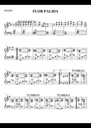 Play Official version of Flor Pálida Sheet Music by Marc Anthony for ...