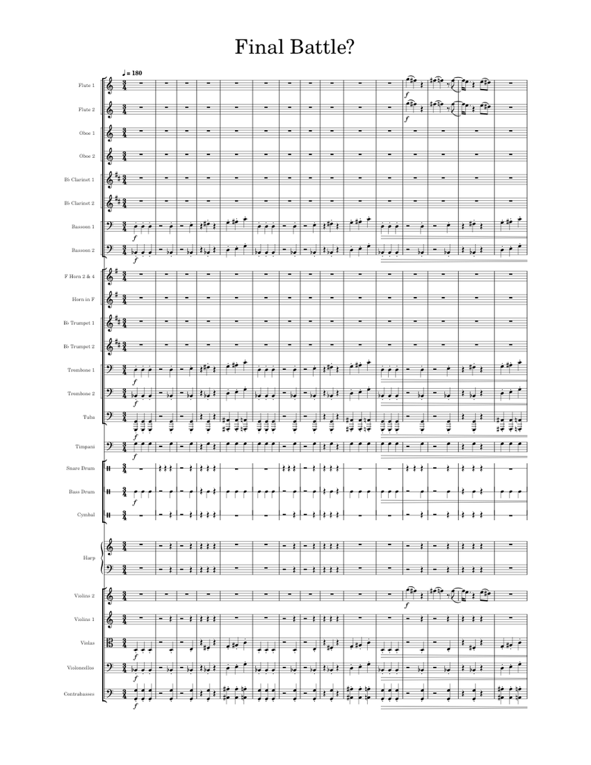 Final Battle? Sheet music for Trombone, Tuba, Flute, Oboe & more instruments (Mixed Ensemble ...