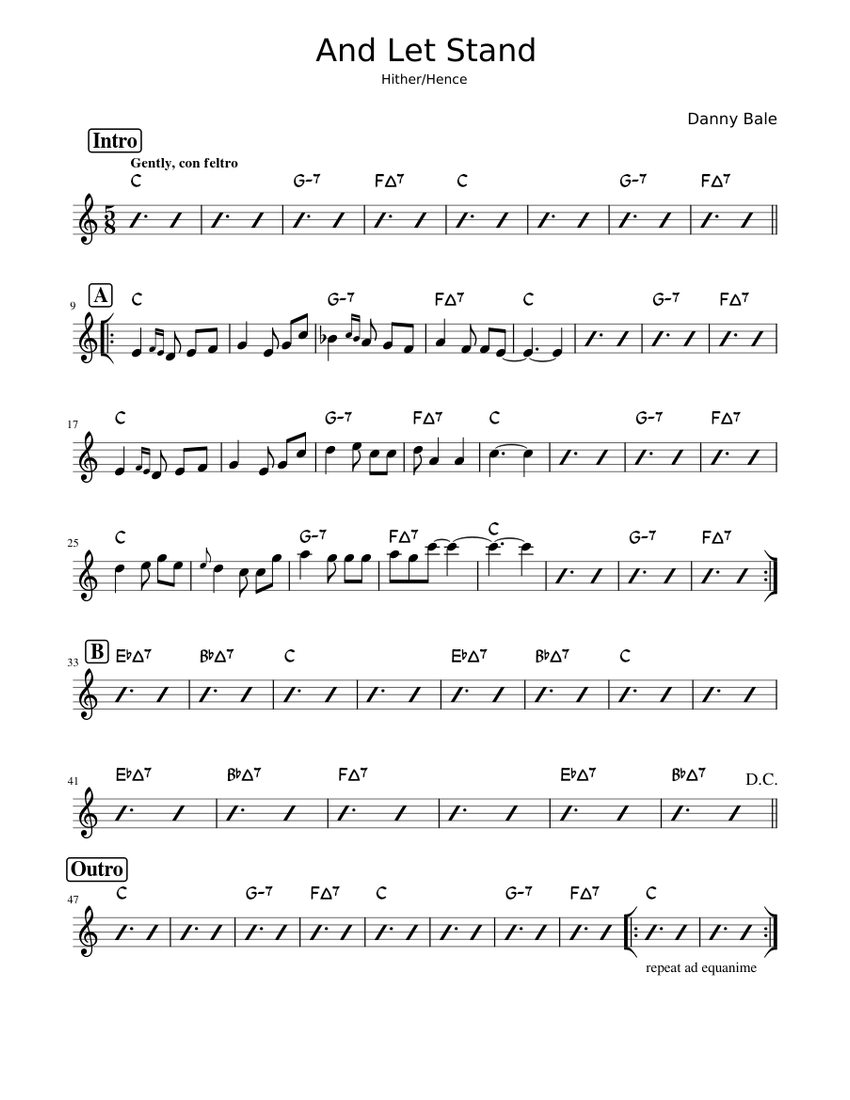 And Let Stand – Hither/Hence Sheet music for Piano (Solo) Easy ...
