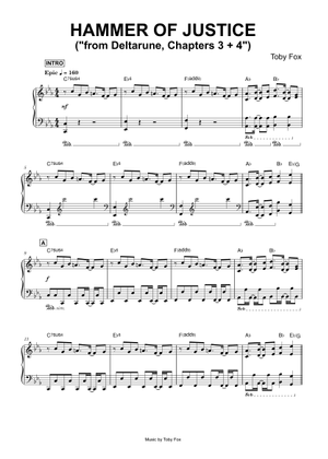 Hammer of Justice - Deltarune Chapter 3+4 Sheet Music for Piano (Solo ...