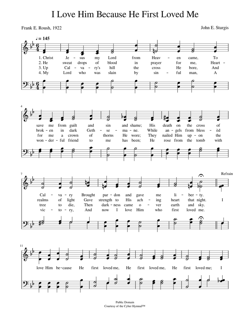 I love him because he first loved me - John E. Sturgis Sheet music for ...