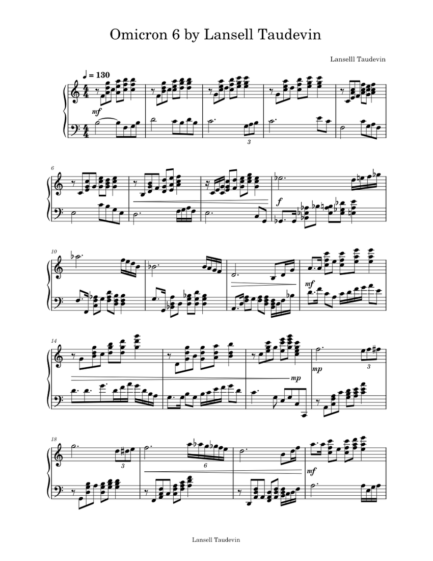 Omicron_6_by_Lansell_Taudevin Sheet music for Piano (Solo) | Musescore.com