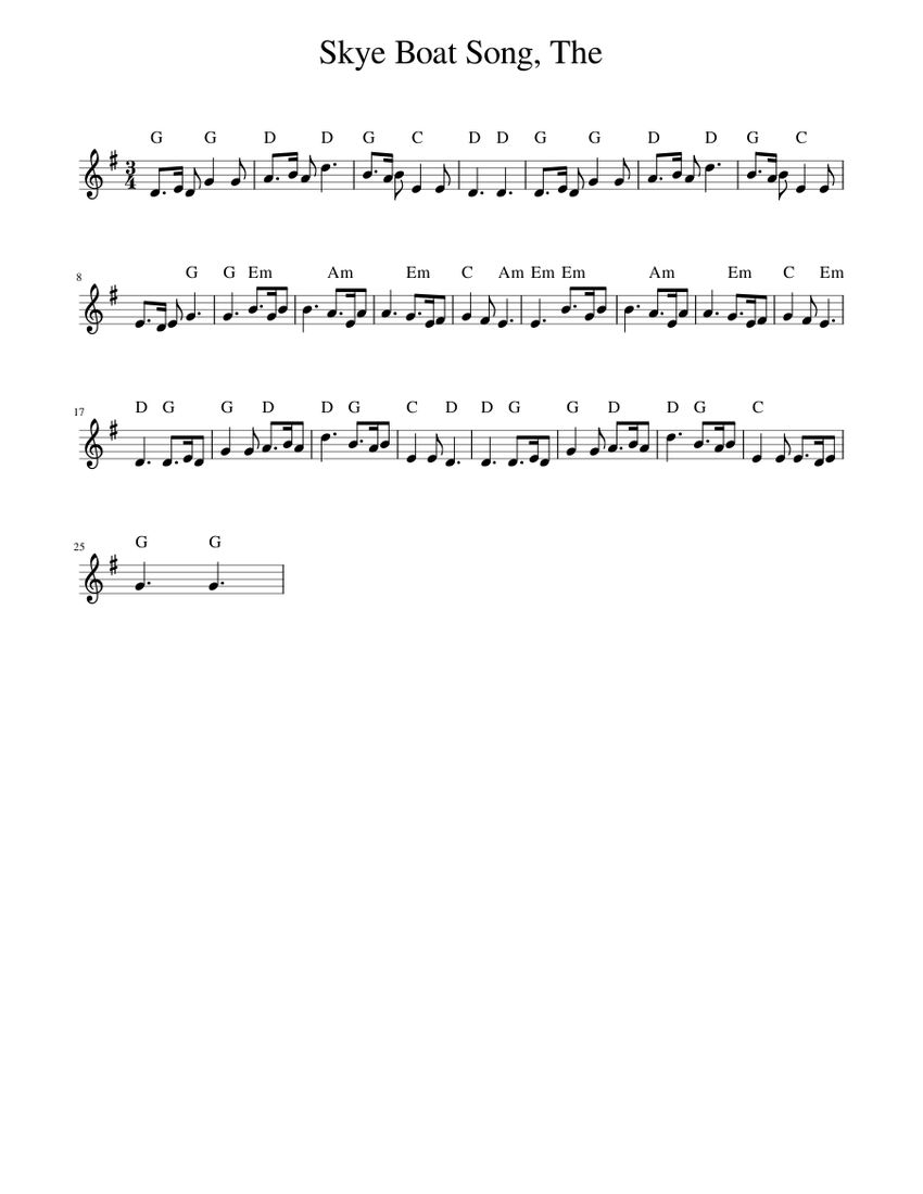 The Skye Boat Song Sheet music for Piano (Solo) Easy | Musescore.com