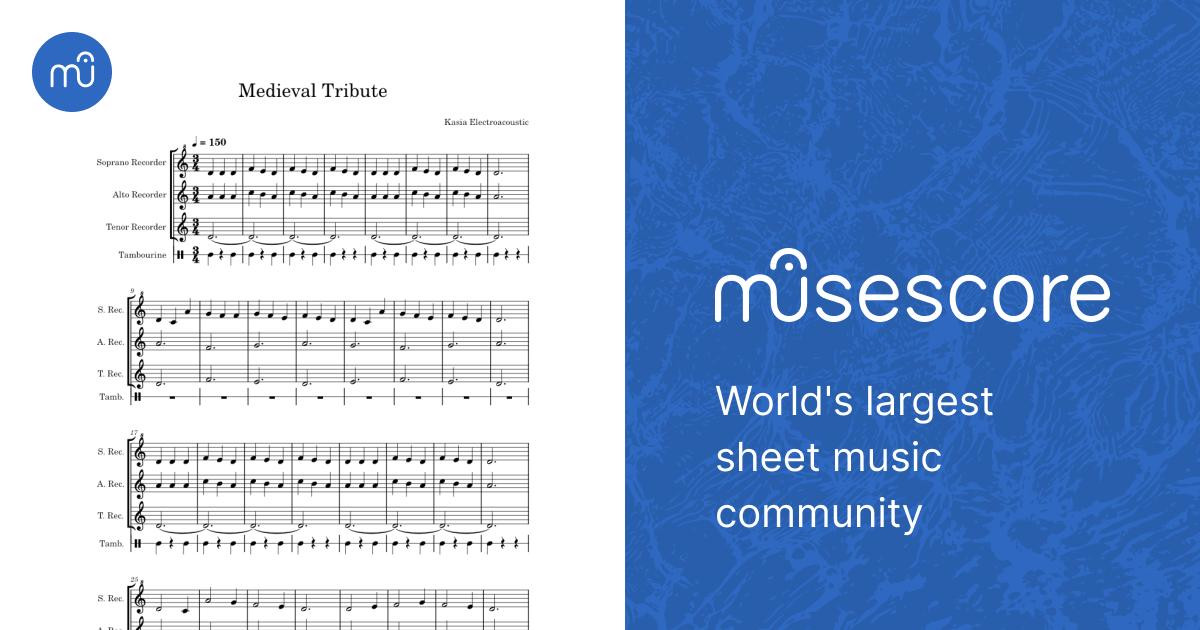 Medieval Tribute – Kasia Electroacoustic Sheet music for Tambourine ...