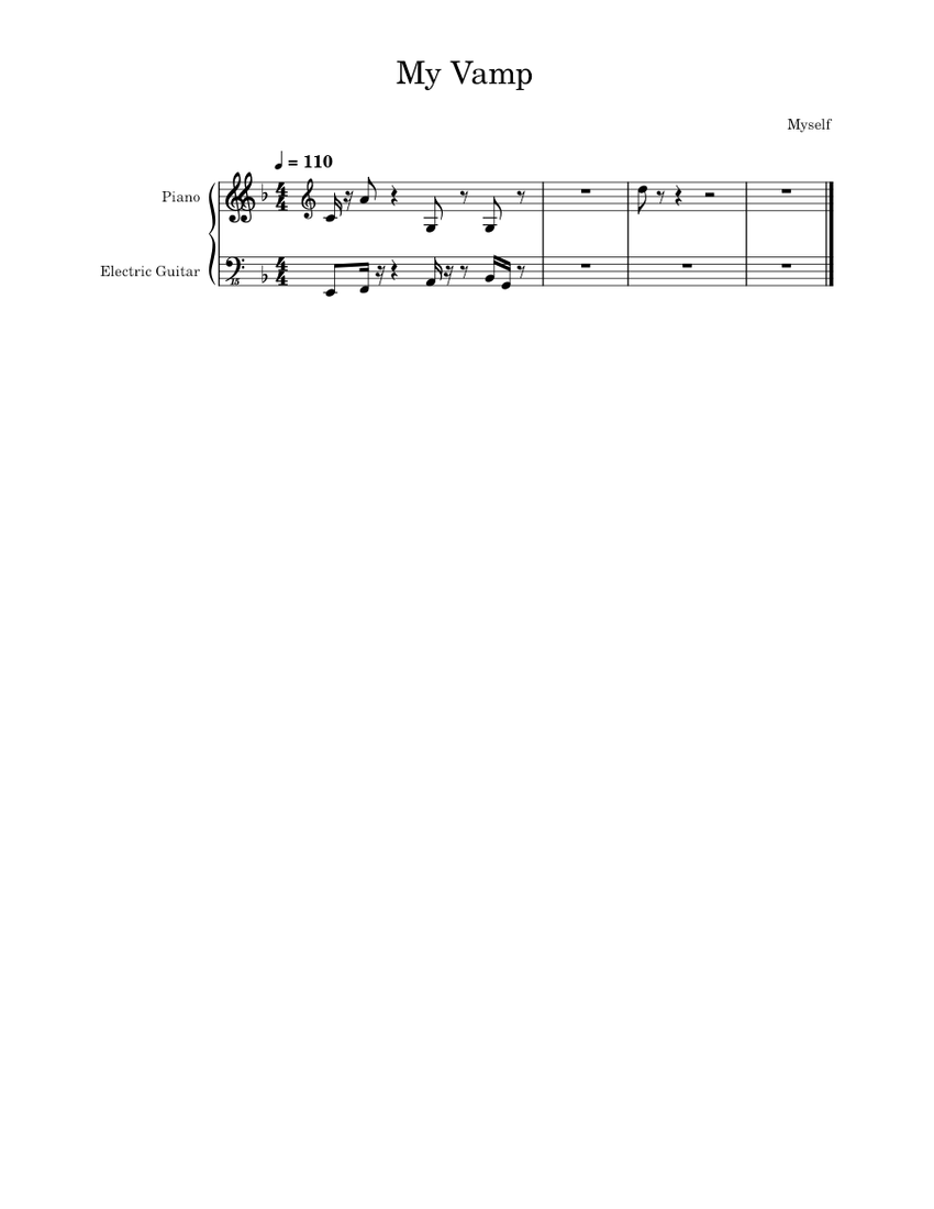 My Vamp Sheet music for Piano, Guitar (Solo) | Musescore.com