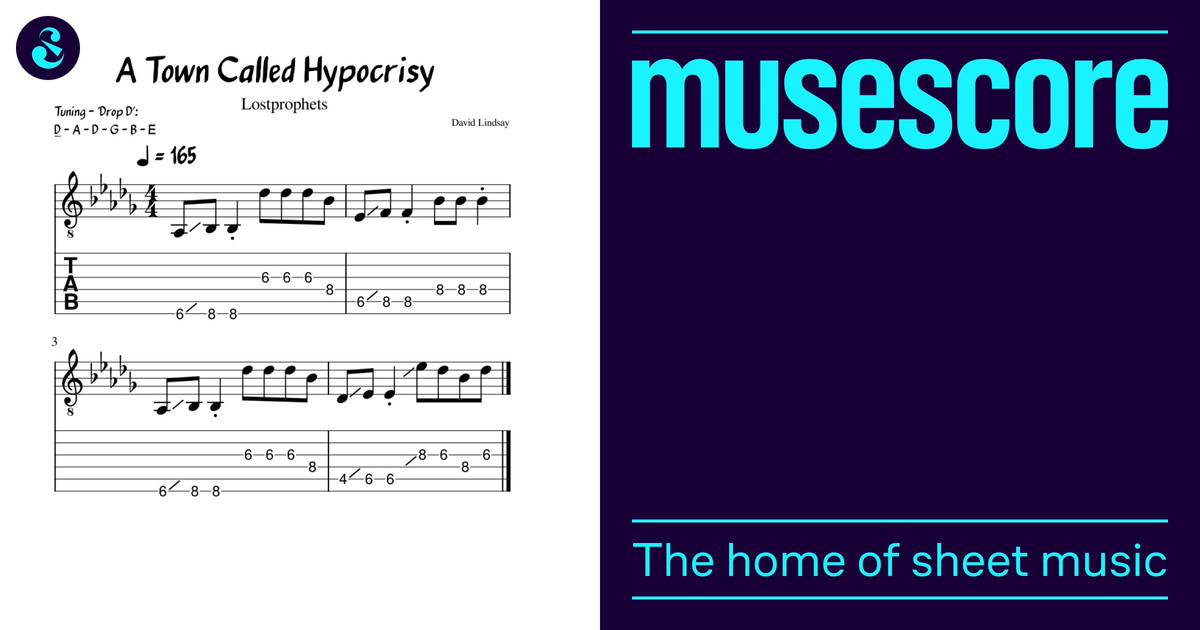 A Town Called Hypocrisy – Lostprophets Sheet Music and Tab for Guitar ...