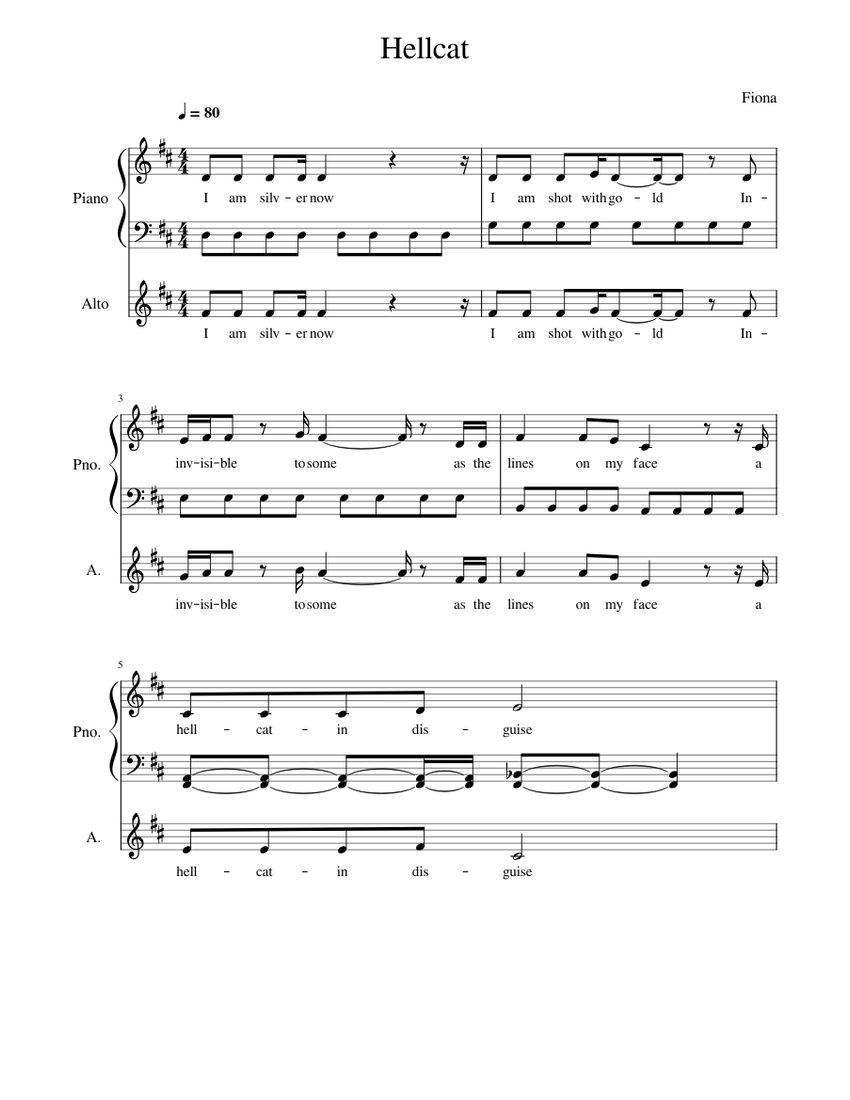 Hellcat 10th/08/11 Sheet music for Piano, Alto (Solo) | Musescore.com