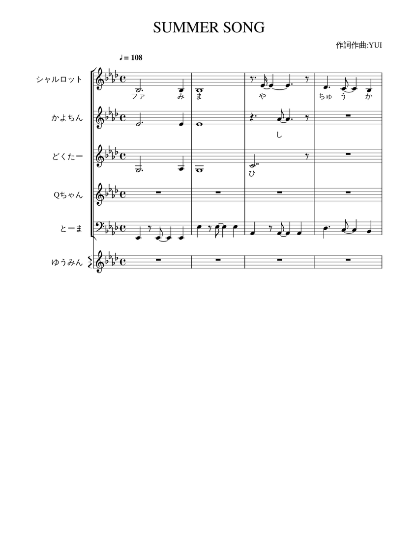 SUMMER SONG Sheet music for Piano, Flute, Oboe, Clarinet in b-flat ...