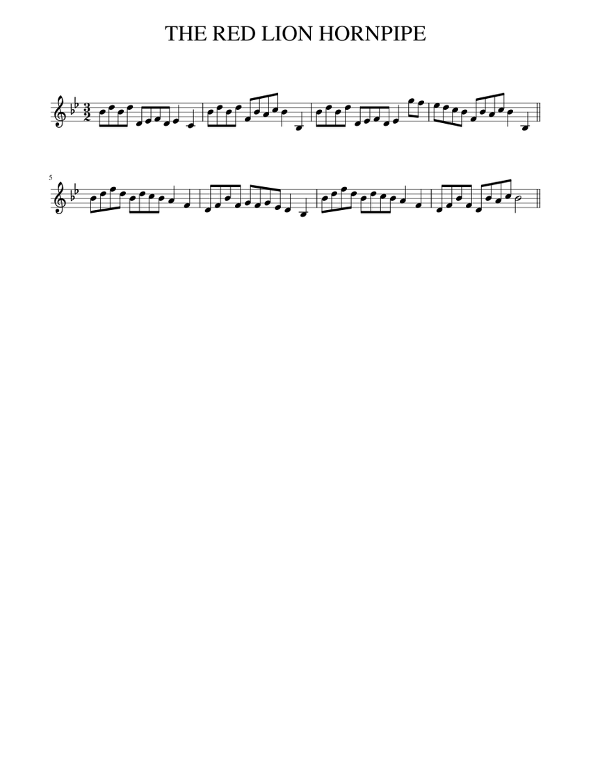 THE RED LION HORNPIPE Sheet music for Piano (Solo) Easy | Musescore.com