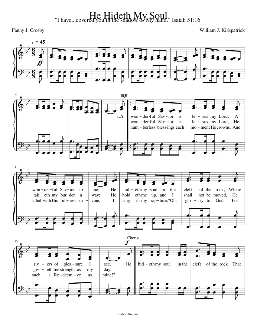 He Hideth My Soul Sheet music for Piano (Solo) Easy | Musescore.com