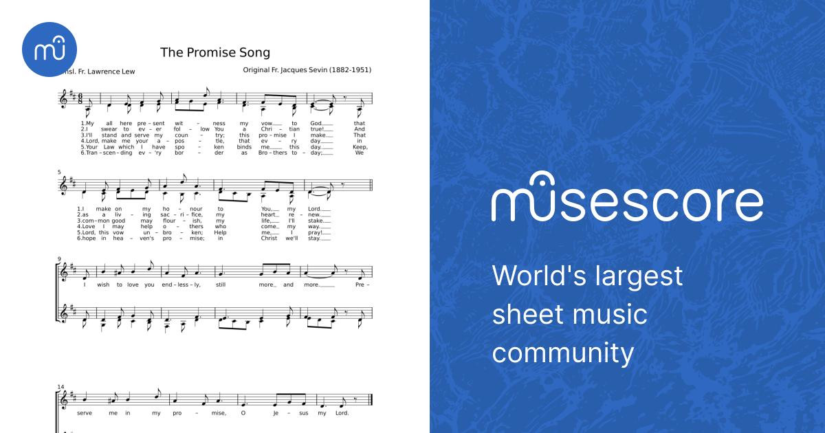 The Promise Song - Jacques Sevin Sheet Music for Synthesizer (Mixed ...