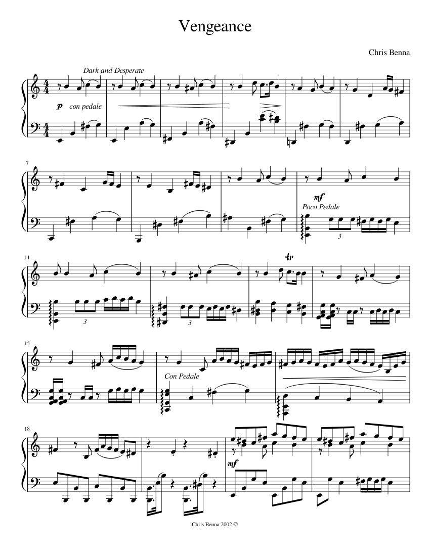Vengeance Real Final Version Sheet Music for Piano (Solo) | MuseScore.com