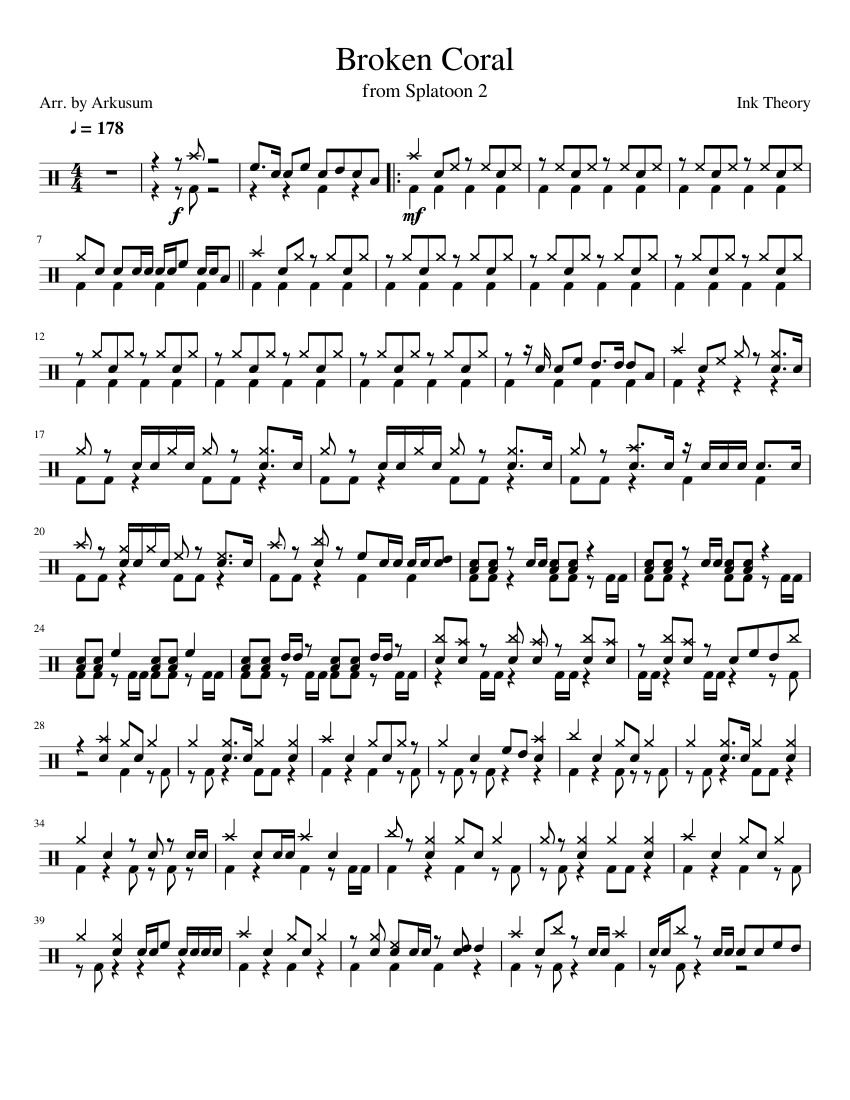 Splatoon 6 Sheet music for Drum group (Solo) | Musescore.com