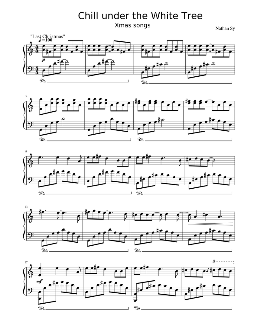 Chill under the white tree Sheet Music for Piano (Solo) | MuseScore.com