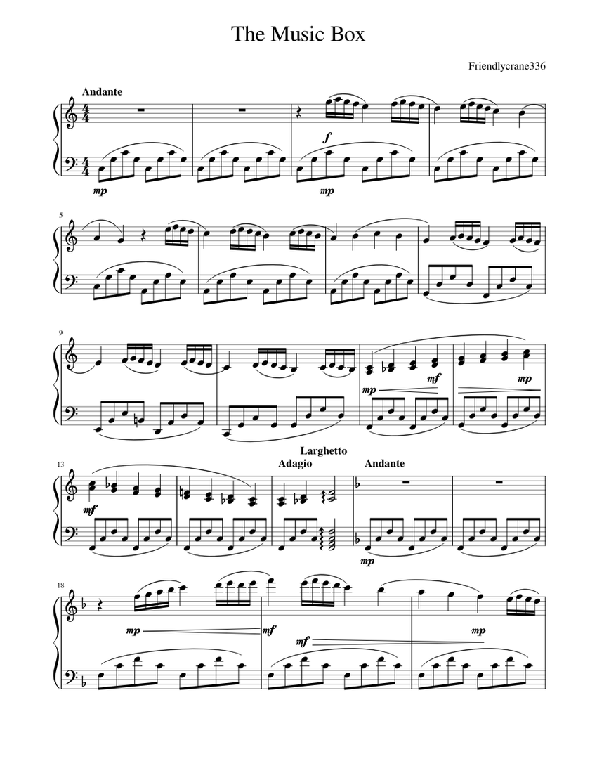 The Music Box Sheet music for Piano (Solo) | Musescore.com
