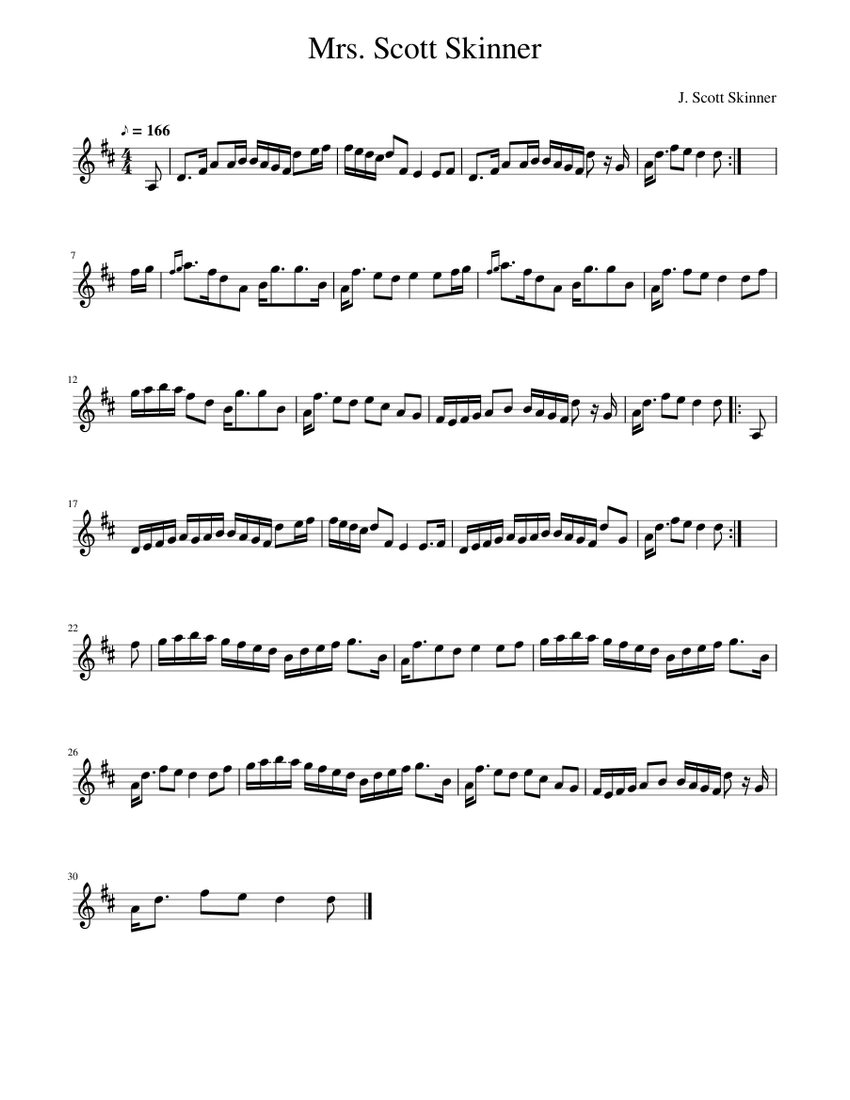 Mrs. Scott Skinner Sheet music for Piano (Solo) | Musescore.com