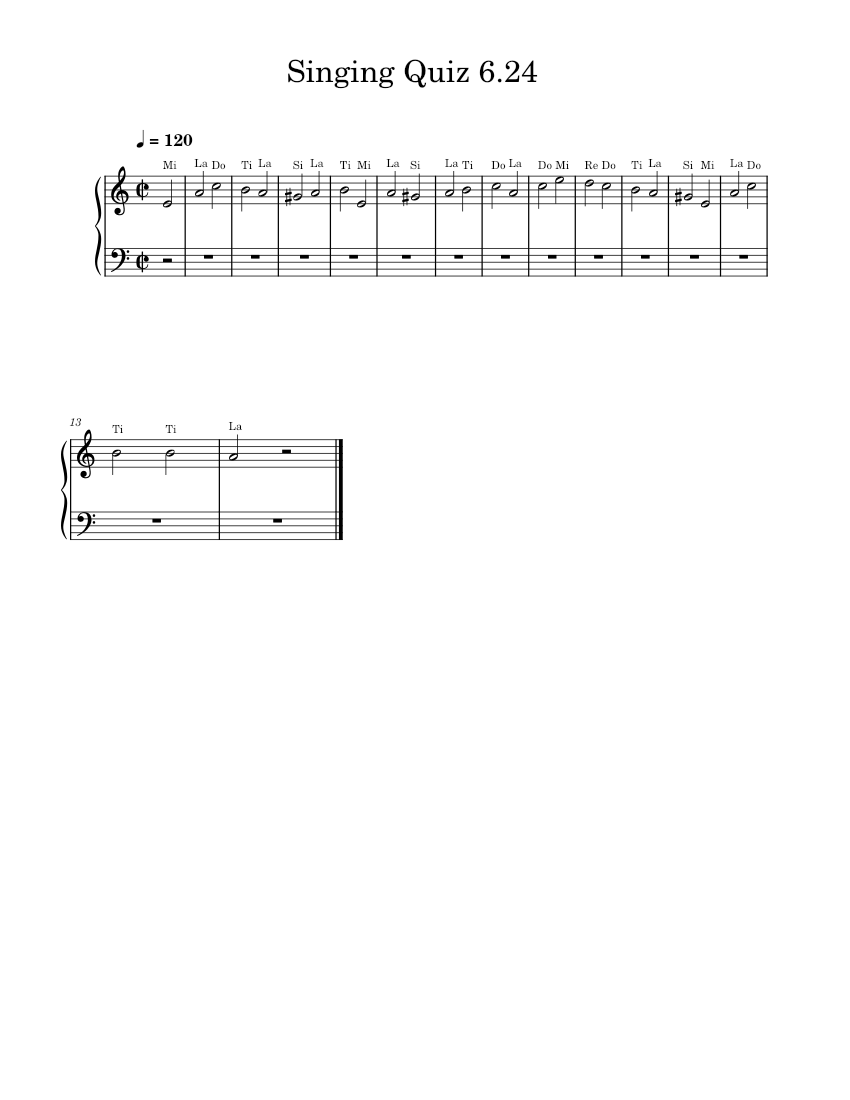 Singing Quiz 6 Sheet music for Piano (Solo) Easy | Musescore.com
