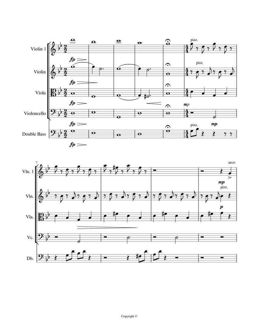 dramatic string piece vol.2 Sheet music for Contrabass, Violin, Viola ...