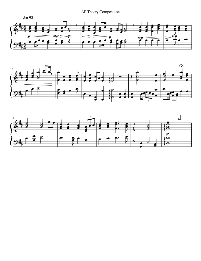 AP Theory Composition Sheet music for Piano (Solo) | Musescore.com
