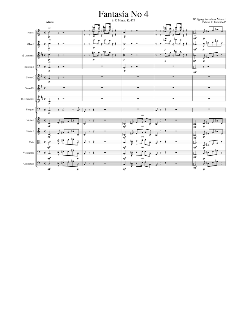 Fantasi a No 4 Sheet music for Flute, Oboe, Clarinet in b-flat, Bassoon ...