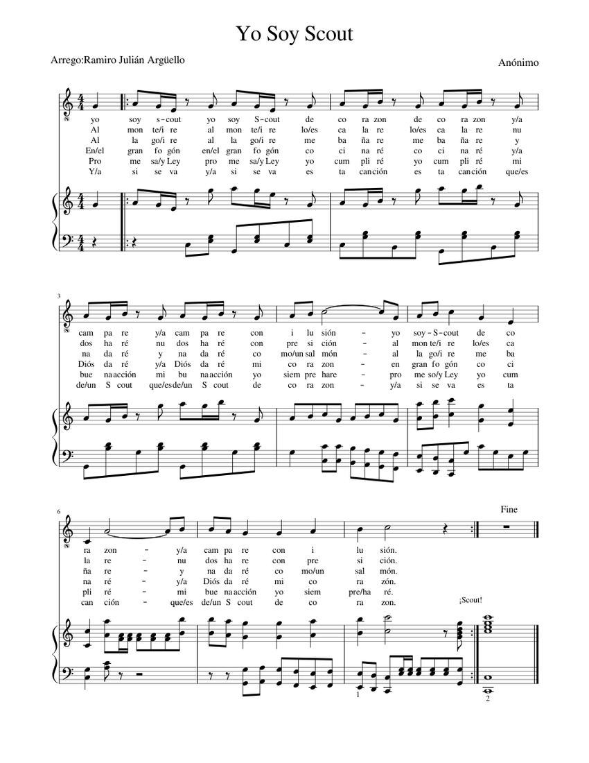 Yo Soy Scout Sheet music for Piano, Vocals (Piano-Voice) | Musescore.com