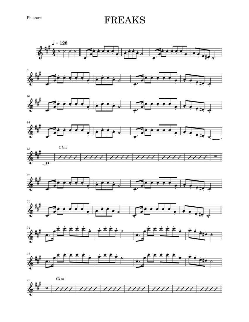 Freaks – Timmy Trumpet - Alto Sax Sheet Music with Chords for Saxophone ...